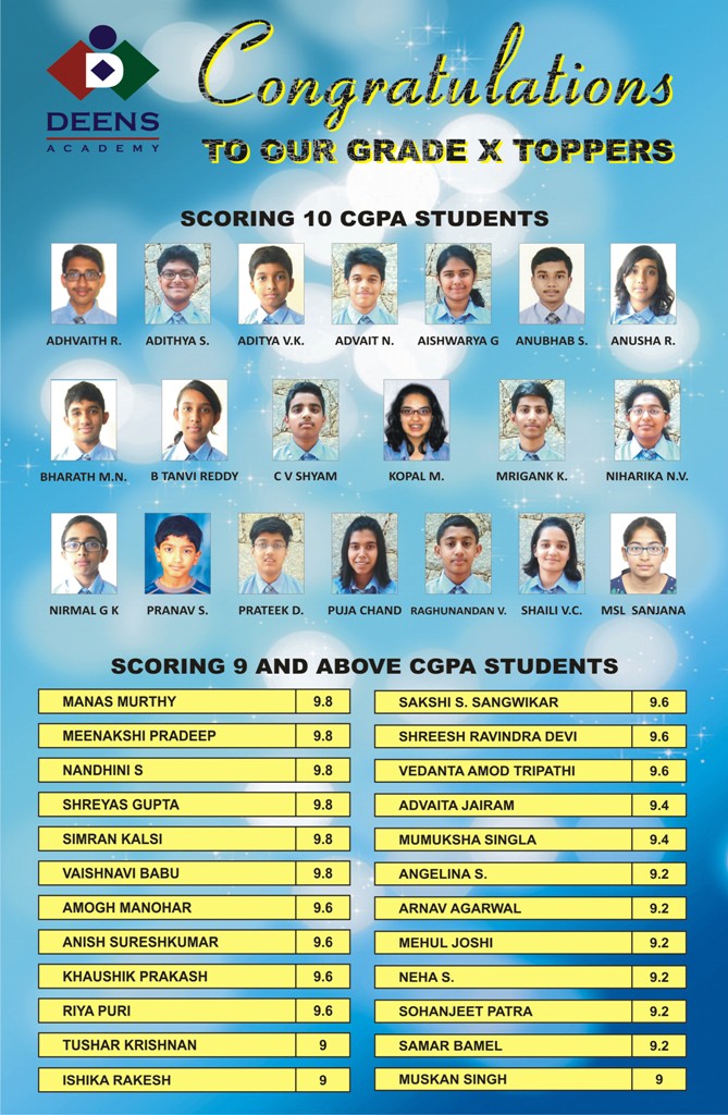 Congratulations to Grade 10 Toppers(2017) – Deens Academy
